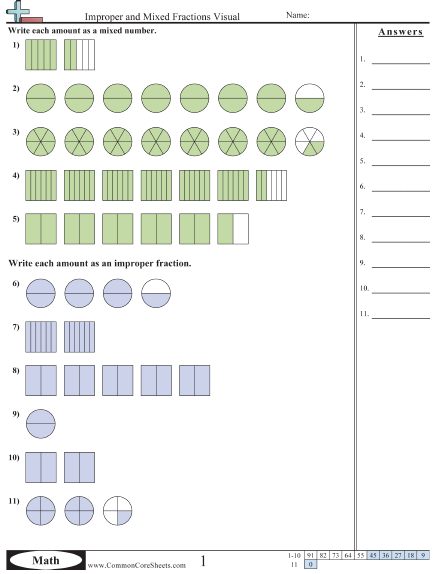 Mixed Numbers Worksheets