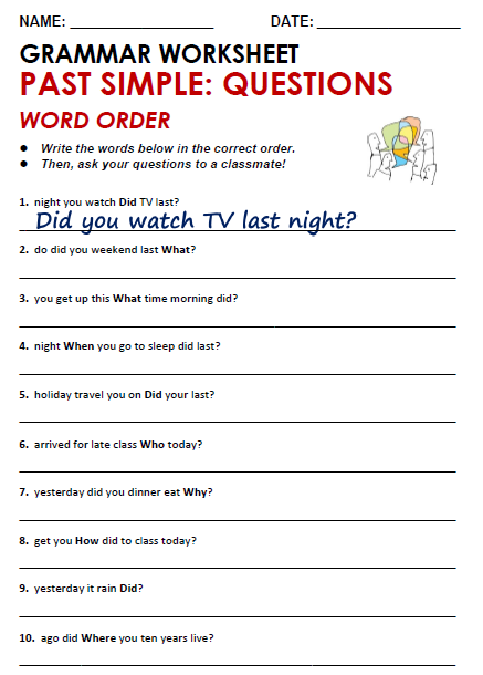 Worksheet On Simple Past Tense With Answers | Free Worksheets Samples