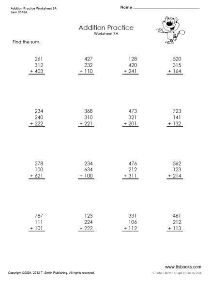 Addition Practice | Free Worksheets Samples