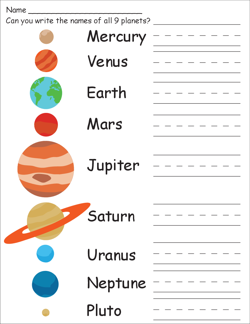 Addition Worksheets For Preschoolers Solar System Addition Best | Free ...