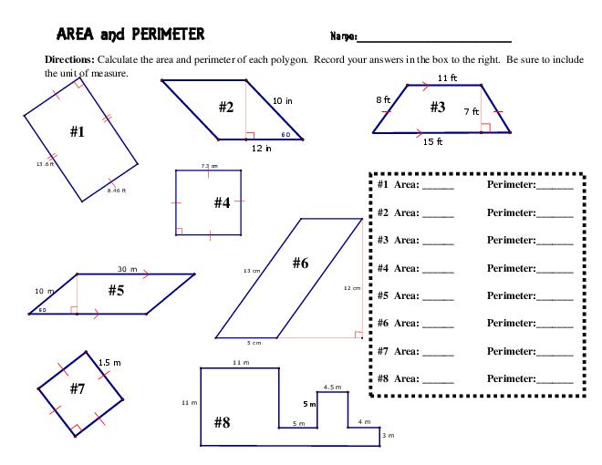 Area & Perimeter Value Pack | Free Worksheets Samples