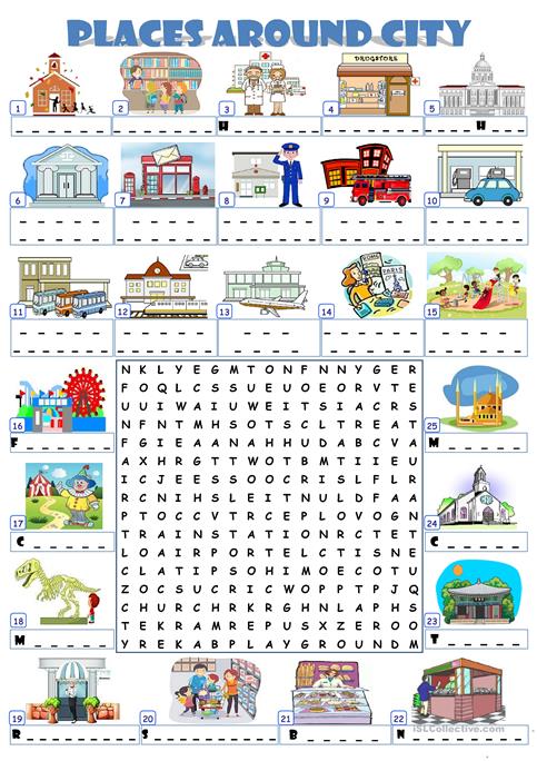 City Places Worksheets