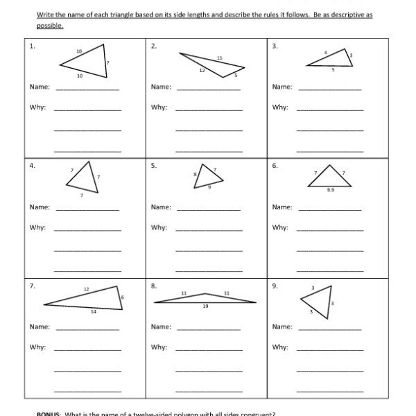 Classifying Triangles Worksheets Worksheets For All | Free Worksheets ...