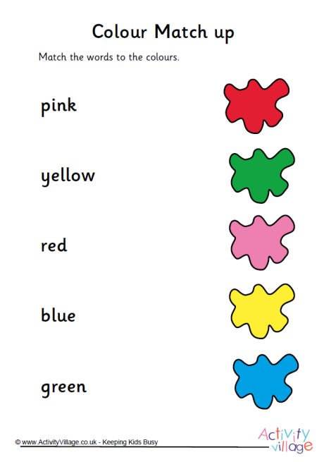 Colours Worksheets For Grade 1