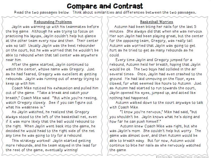 Compare And Contrast Worksheets 3rd Grade