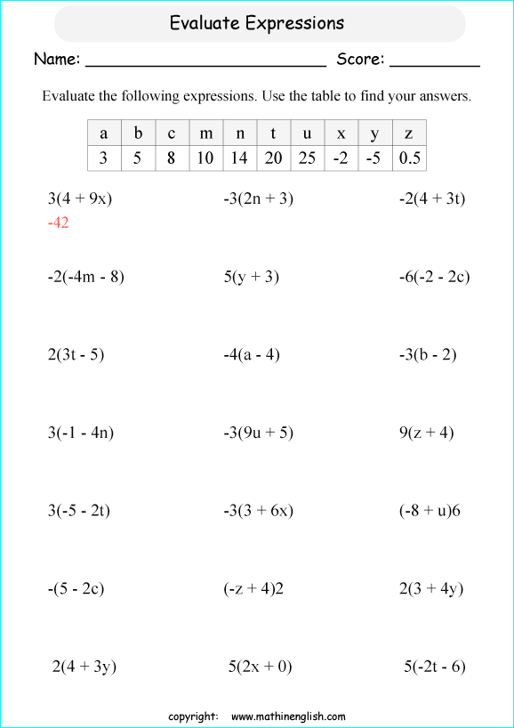 Distributive Property Practice 6 4 Worksheet Worksheets For All | Free ...