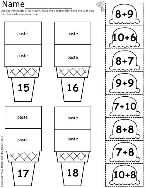 Ice Cream Math Scoops! Addition And Subtraction Up To 20 Summer | Free ...