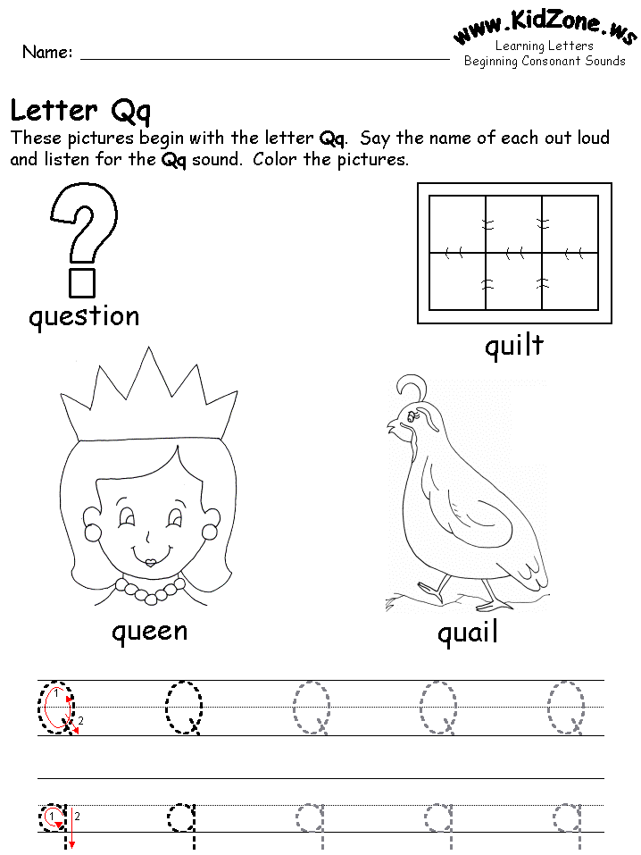 Letter Q Worksheet For Pre K | Free Worksheets Samples