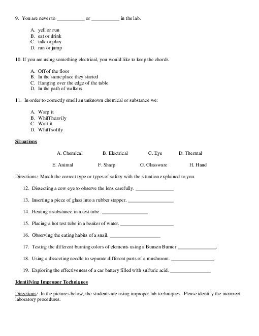 Physical Science Worksheets Middle School