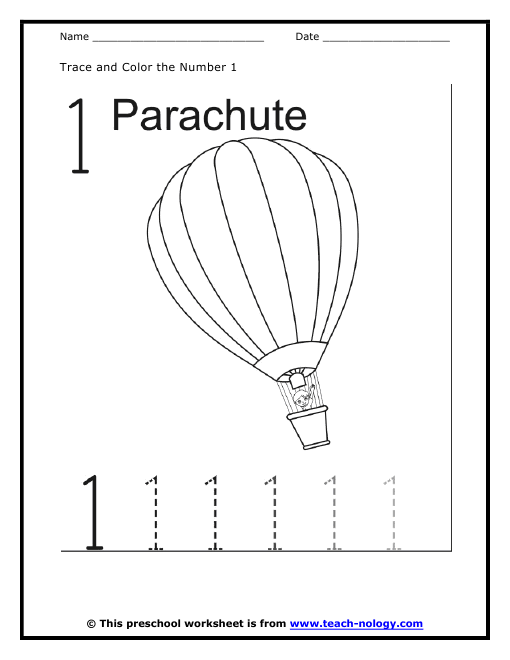Number 1 Tracing Worksheet Worksheets For All | Free Worksheets Samples