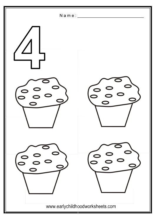 Number 4 Worksheet Preschool Worksheets For All | Free Worksheets Samples