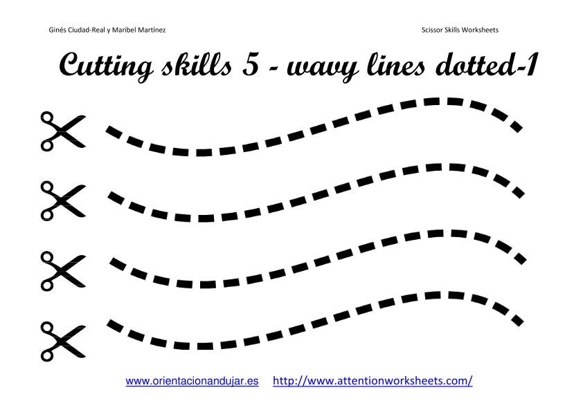 Cutting Lines Worksheets For Preschool