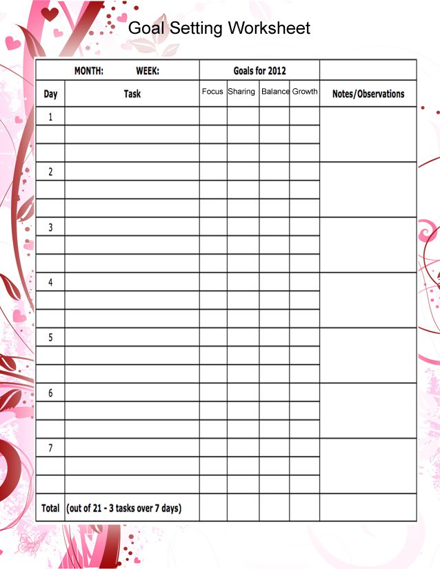 Printables Business Goal Setting Worksheet Messygracebook | Free ...