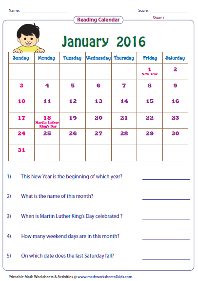Calendar Worksheets For Grade 1 Calendar Worksheets For Grade 1