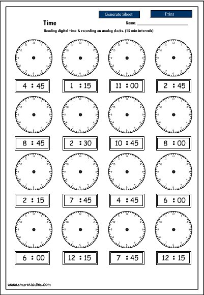Reading Time Worksheets Worksheets For All | Free Worksheets Samples