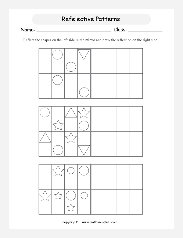 Geometry Reflections Worksheets