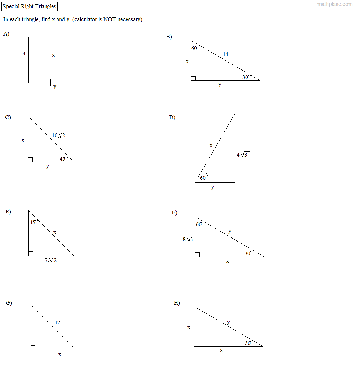 Right Triangles Worksheet The Best Worksheets Image Collection | Free ...