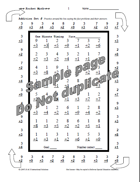 Rocket Math Sample Practice Sheet A Mom Knows Sheet Math | Free ...