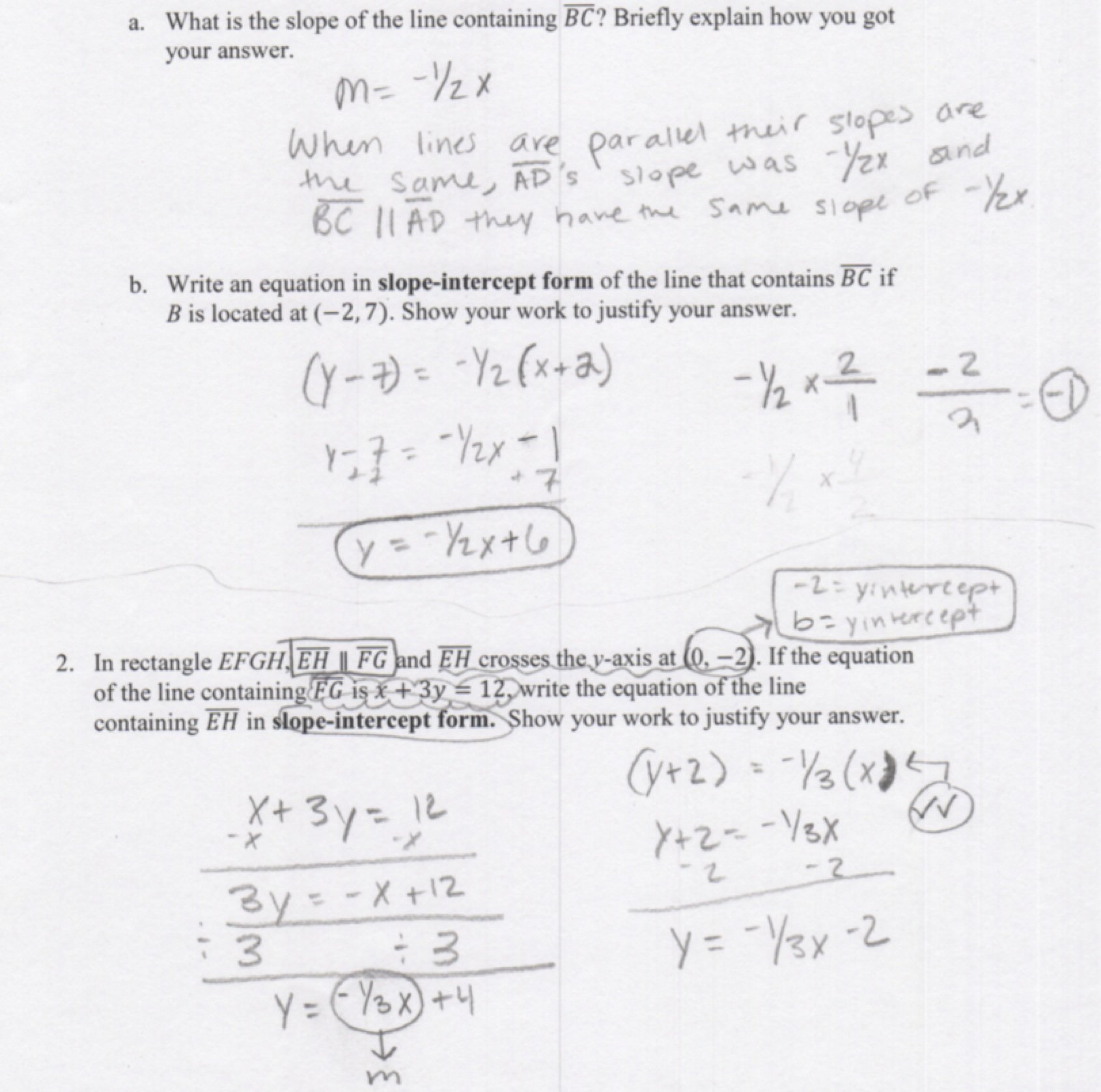 Writing Equations Of Lines Worksheets With Answers