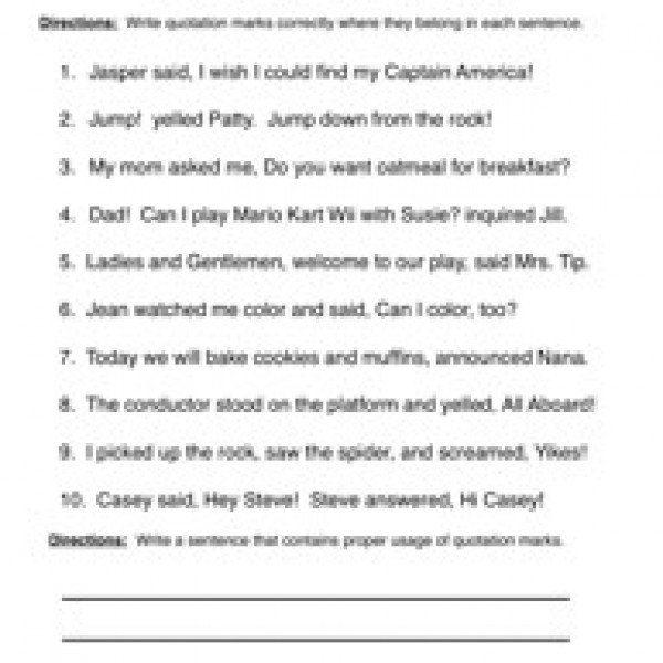 Punctuation Worksheets 6th Grade