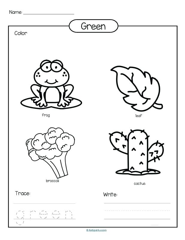 Color Green Worksheets Color Green Printable Color Trace And Write ...