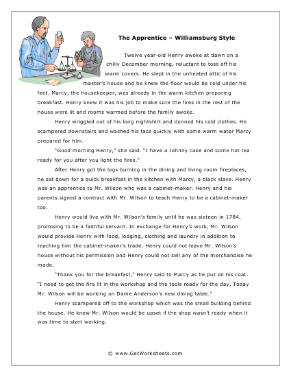 6th Grade Reading Comprehension Worksheets Free