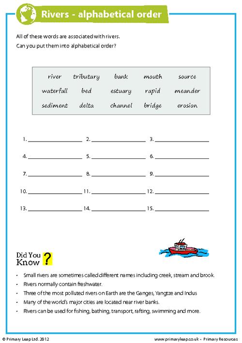 Free Rivers Printable Resource Worksheets For Kids | Free Worksheets ...