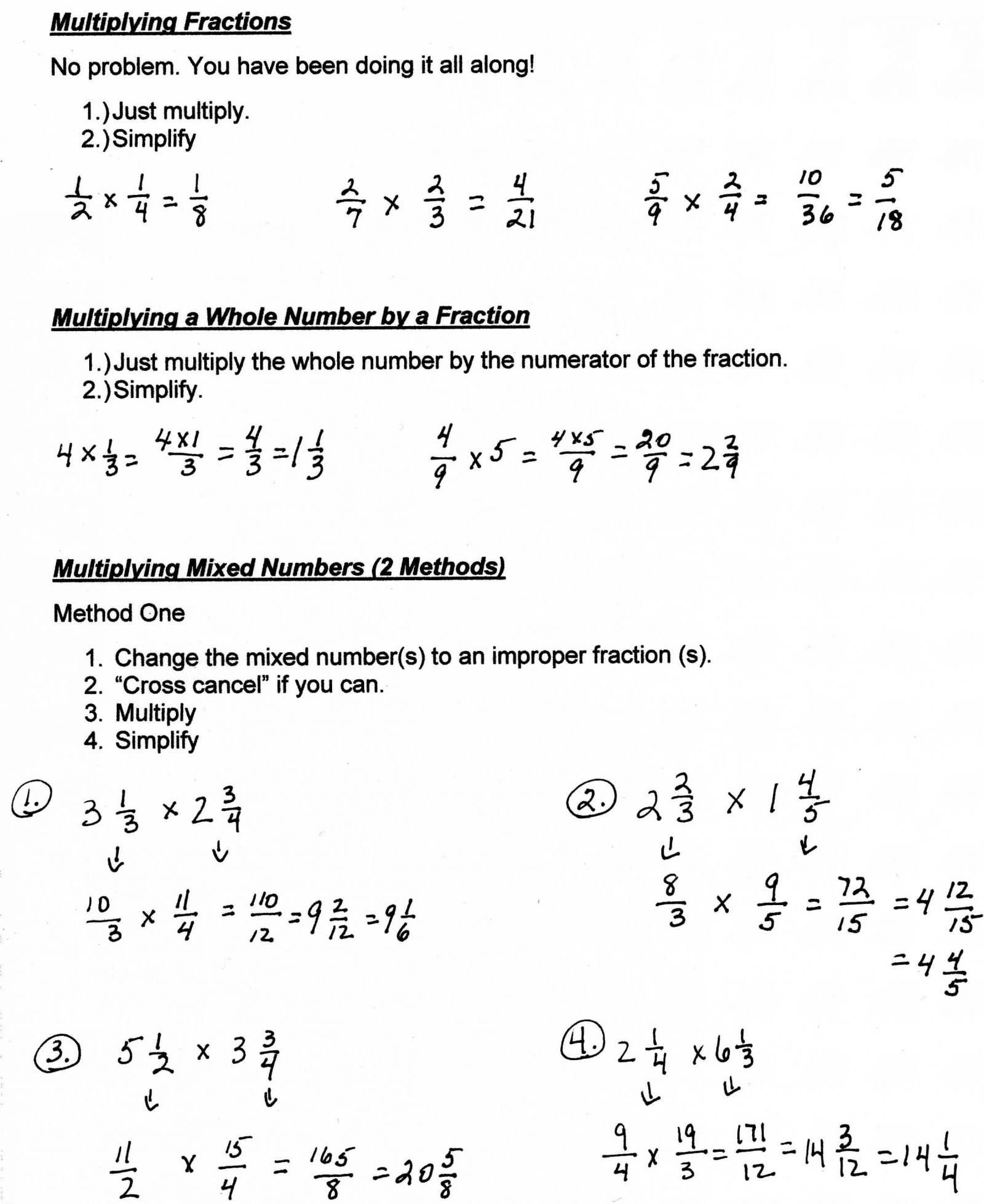 Bedmas Fractions Worksheets
