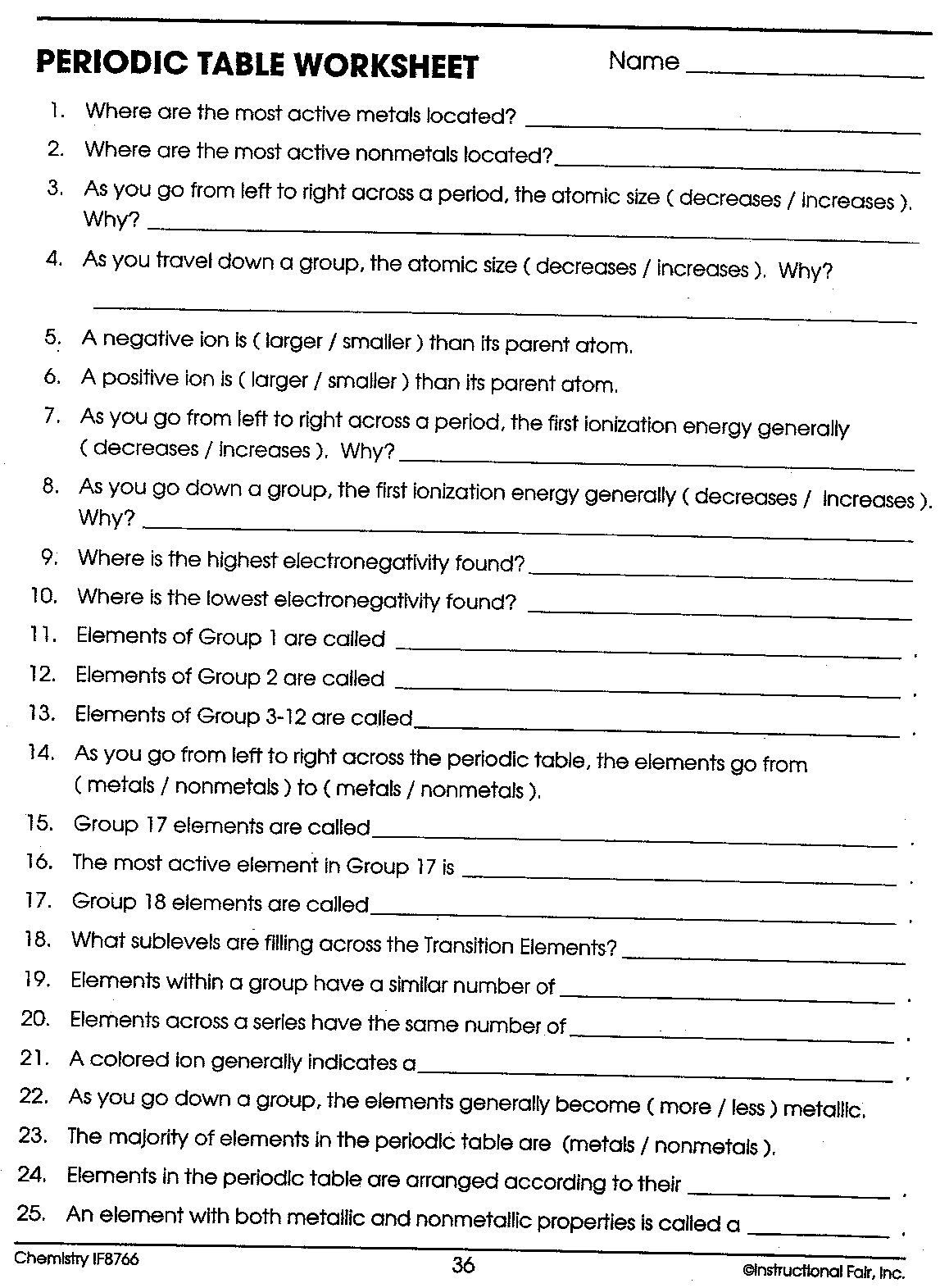 Periodic Table Worksheets Easy Fresh The Worksheet Answers For All ...
