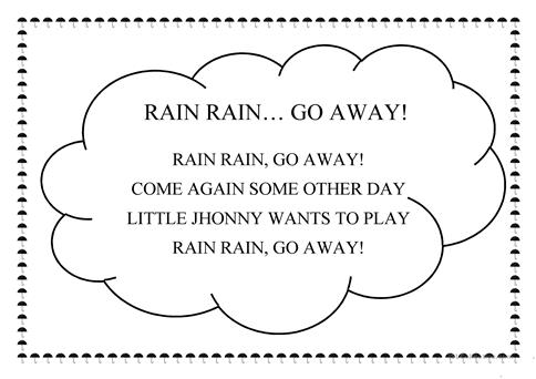 Rain Rain Go Away Worksheets