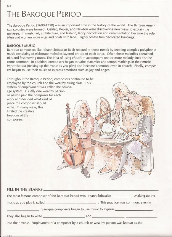 The Baroque Period | Free Worksheets Samples