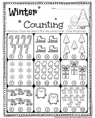 Free Winter Worksheets For Kindergarten