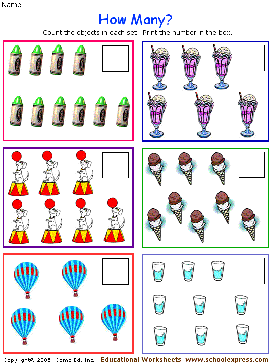 Counting And Writing Numbers 1-20 Worksheets