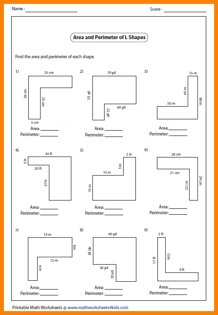 Area Of Irregular Shapes Worksheets