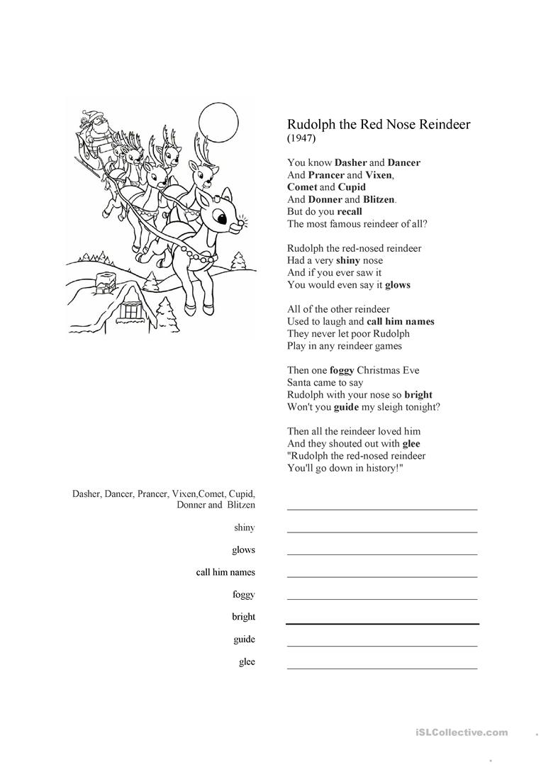 Rudolph The Red Nosed Reindeer Worksheets