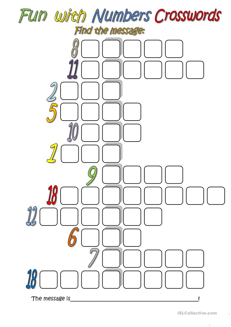 Numbers Esl Worksheets