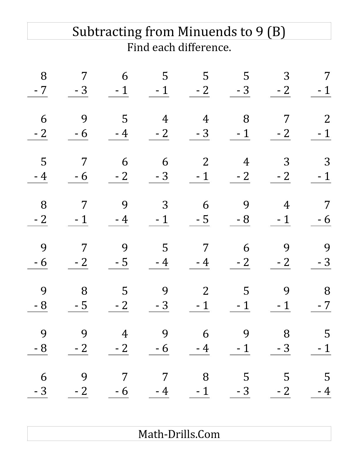 Basic Subtraction Worksheets 2nd The Best Worksheets Image | Free ...