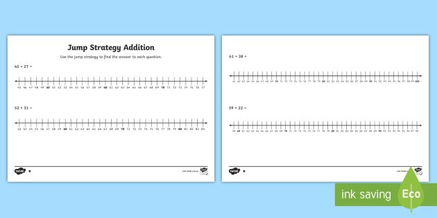 Differentiated Jump Strategy Addition Worksheet Activity | Free ...
