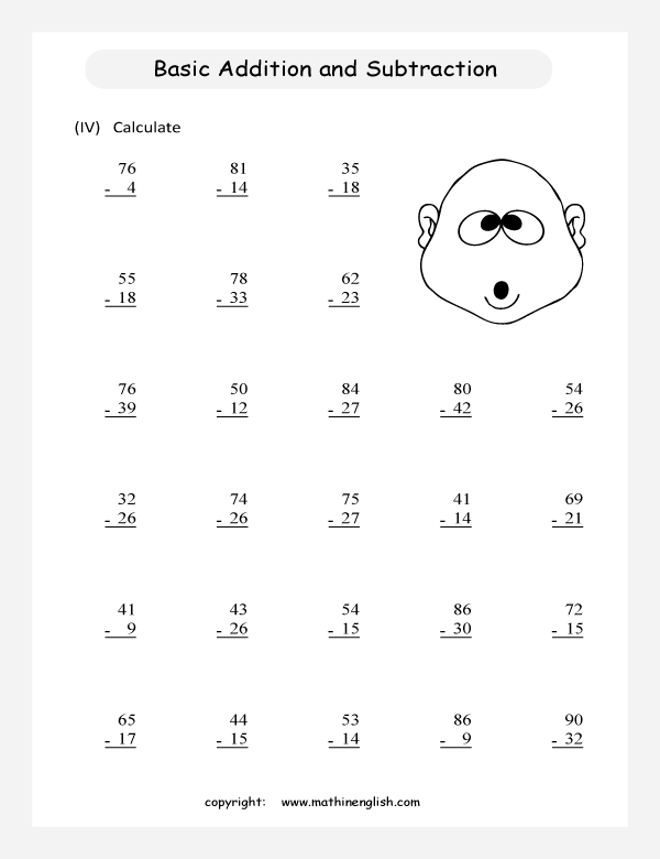 Addition Subtraction Worksheets For Grade 1