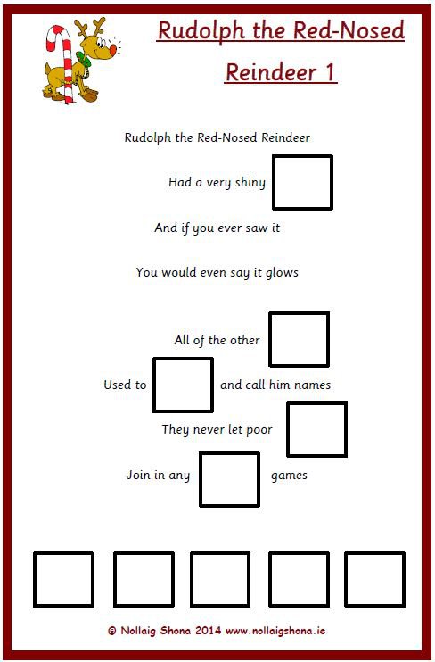 Rudolph The Red Nosed Reindeer Worksheets