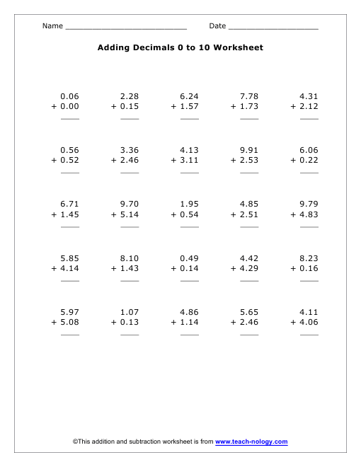 Long Addition Worksheet | Free Worksheets Samples