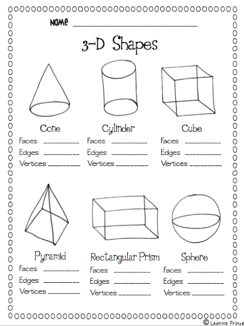 3D Geometry Worksheets