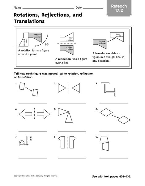 Rotations Reflections And Translations Worksheets