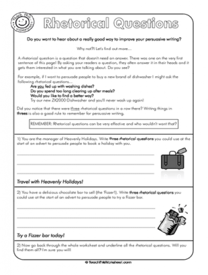 Rhetorical Questions Worksheets