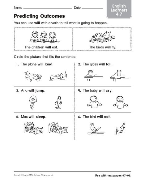 Predicting Outcomes Worksheets For Grade 1