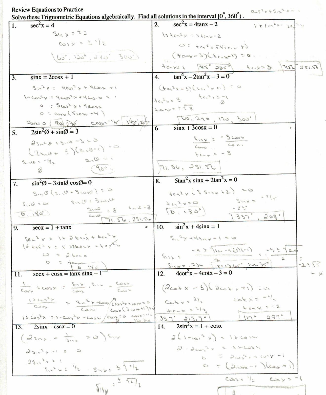 Prove Trig Identities Worksheet | Free Worksheets Samples