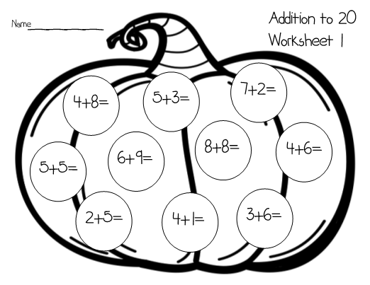 Pumpkin Addition Worksheets