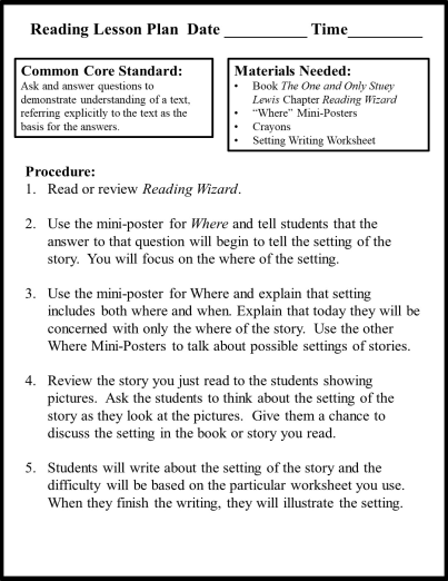 Substitute Lesson Plans | Free Worksheets Samples