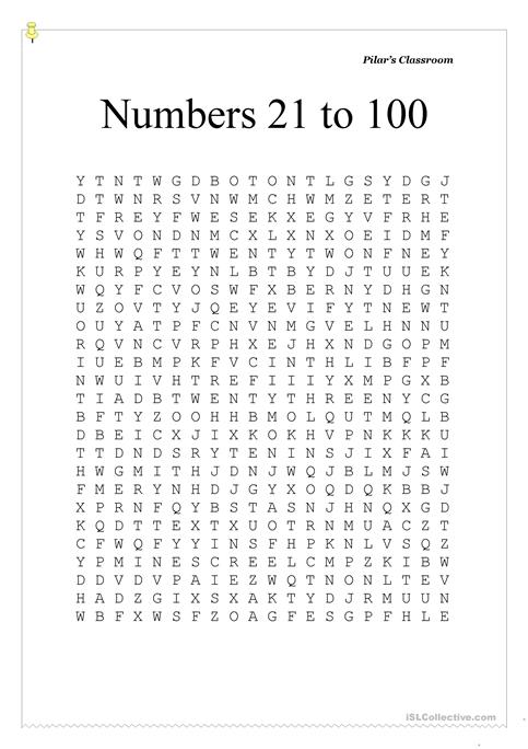 The Numbers 21 To 100 Worksheet | Free Worksheets Samples