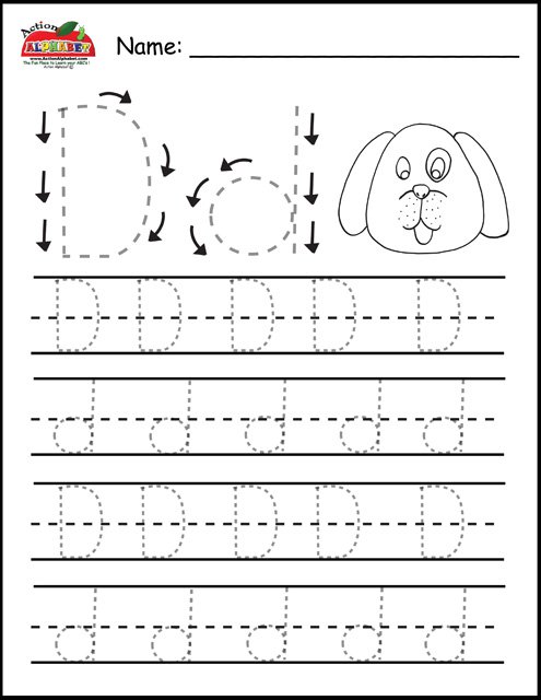 Tracing Letter D | Free Worksheets Samples